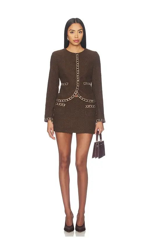 Amanda Uprichard Karrington Jacket In Chocolate