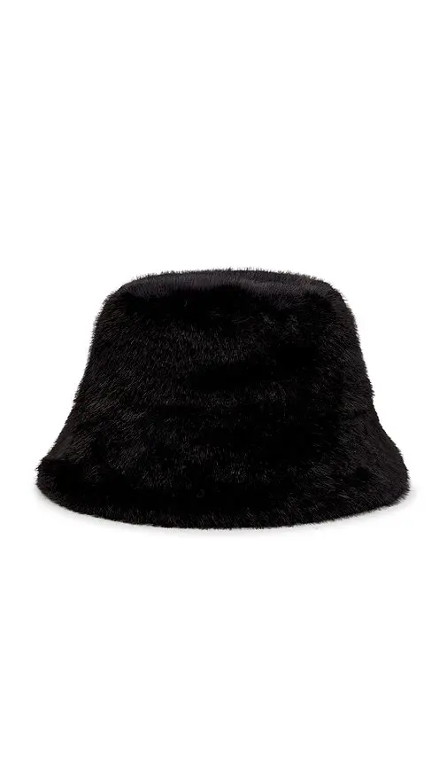 Adrienne Landau The Uptown Faux Fur Bucket Hat In Black - Jet Black