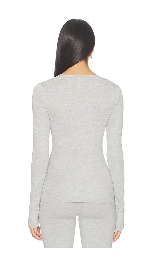 SKIMS Essential Sweaters Long Sleeve V-neck In Grey