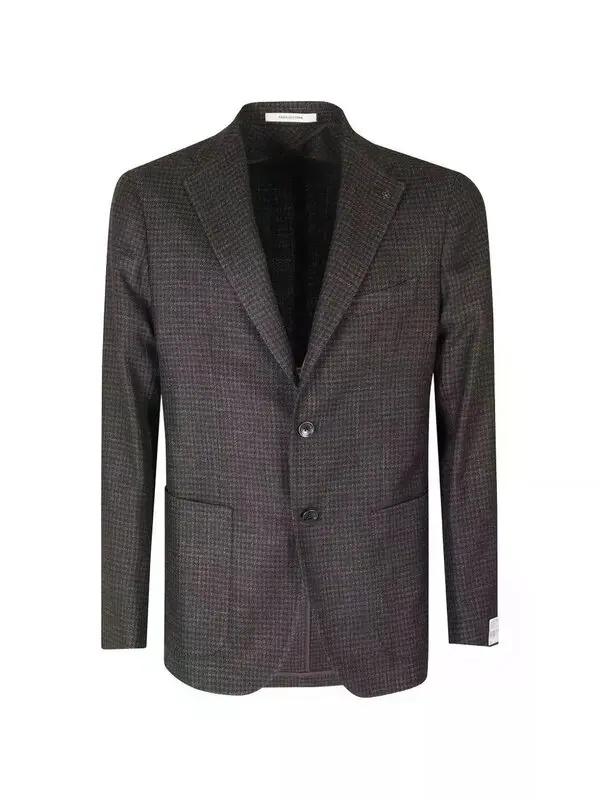 Tagliatore Houndstooth Single-breasted Blazer - Brown