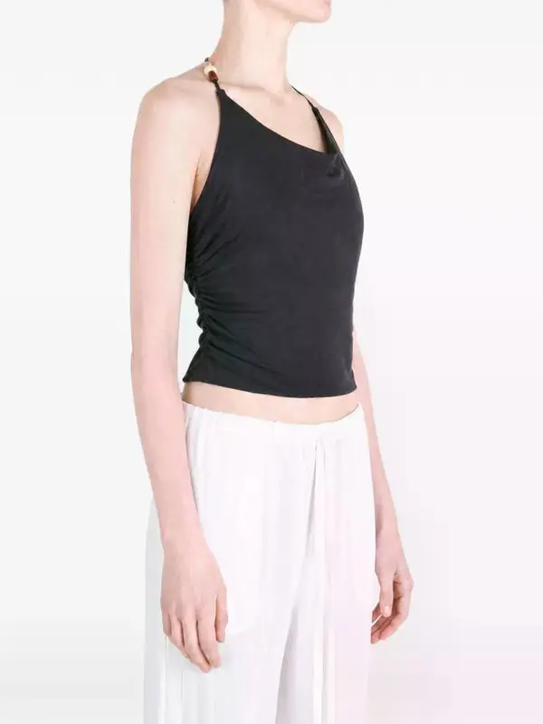 Free People Toni Bead-embellished Ruched Halterneck Tank Top