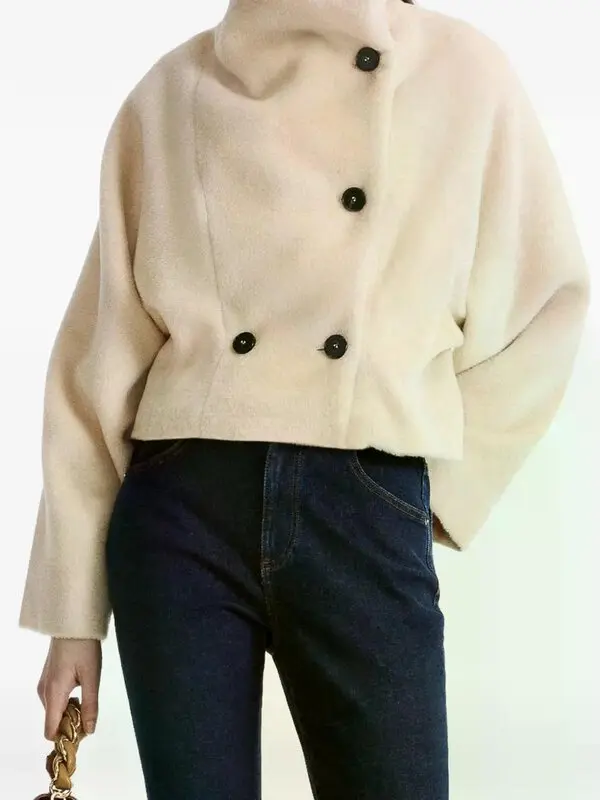 Marella Mllvitalba Double-breasted Cropped Jacket - Neutrals