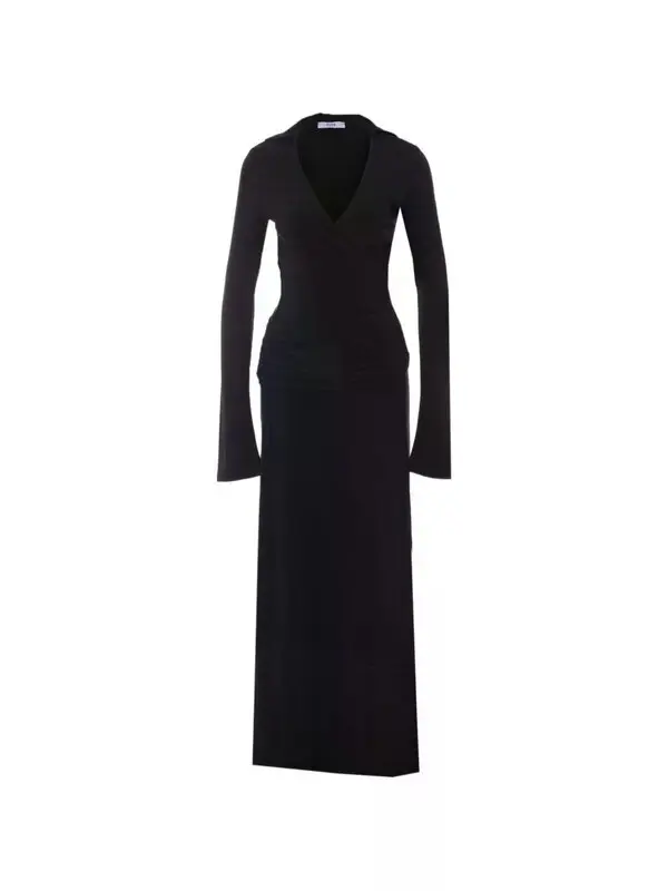 ELEH Ruched Long-sleeve Maxi Dress