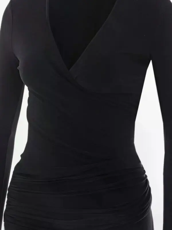 ELEH Ruched Long-sleeve Maxi Dress