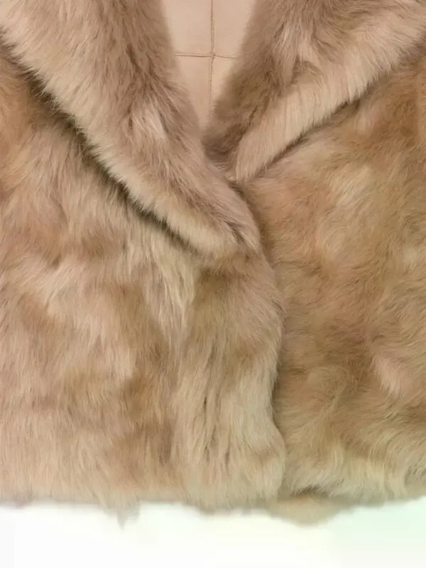 BLANCHA Shearling-finish Lapel-collar Jacket