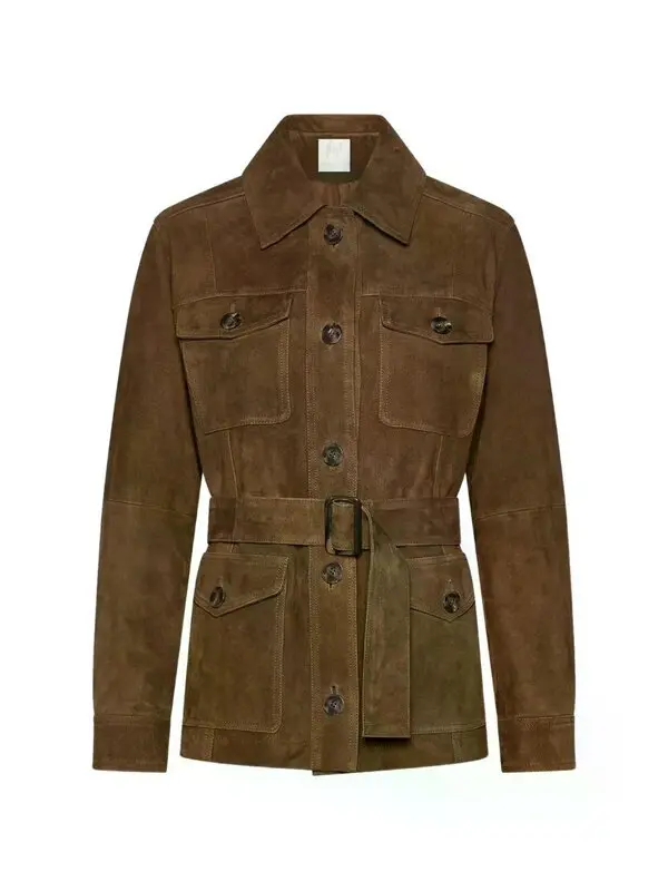 Marella Belted Suede Jacket - Brown