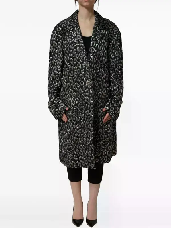 Dolce & Gabbana Leopard-jacquard Crystal-embellished Coat