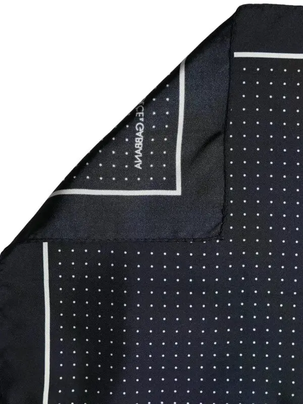 Dolce & Gabbana Polka-dot Silk Pocket Square - Black