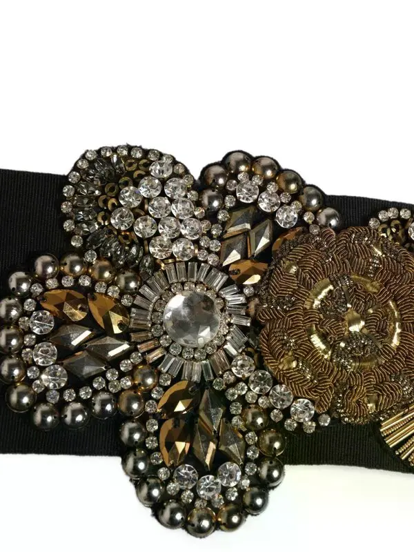 Dolce & Gabbana Crystal-embellished Floral-brooch Belt