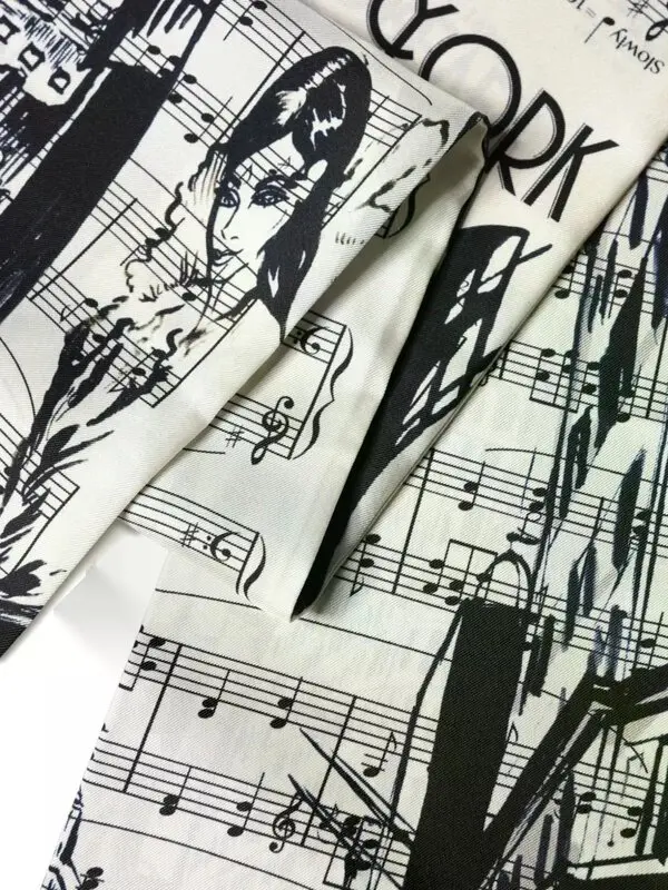 Dolce & Gabbana Music-print Fringed Scarf