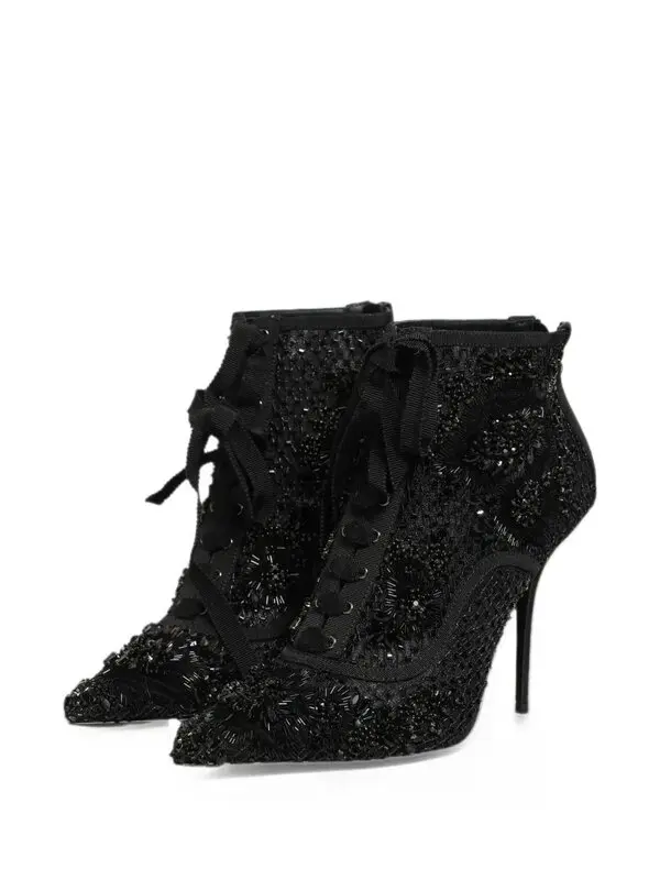 Dolce & Gabbana Embellished Mesh Ankle Boots