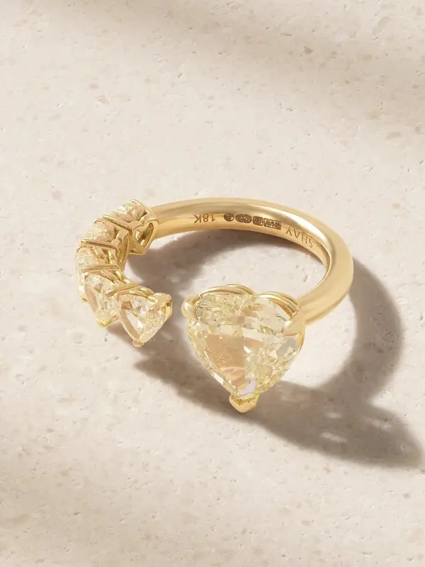 Shay Floating Heart 18-karat Rose Yellow Diamond Ring - Gold
