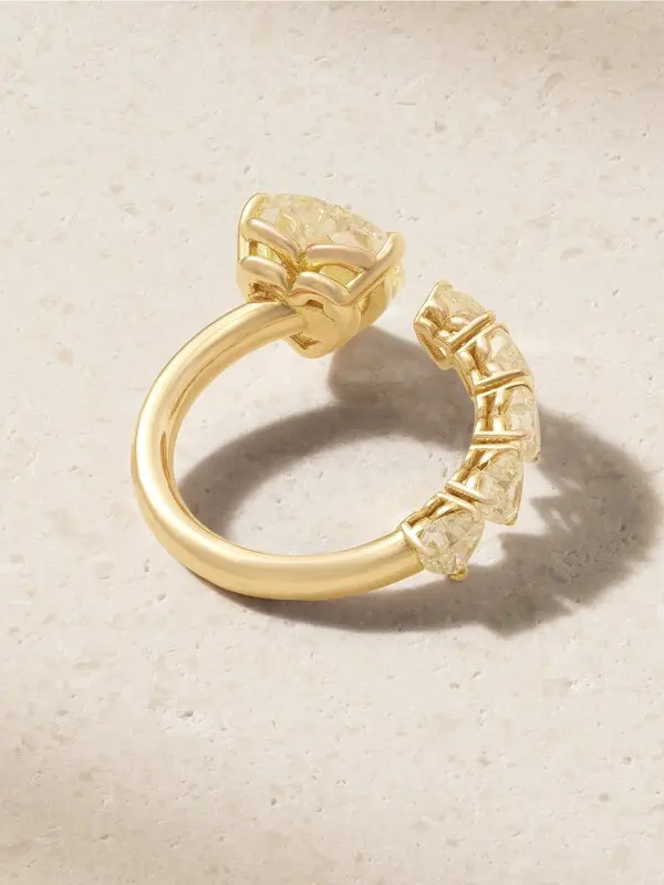 Shay Floating Heart 18-karat Rose Yellow Diamond Ring