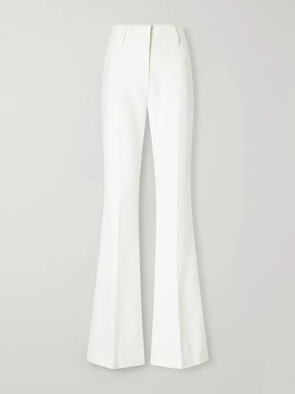 Gabriela Hearst Rhein Paneled Cotton And Linen-blend Woven Flared Pants