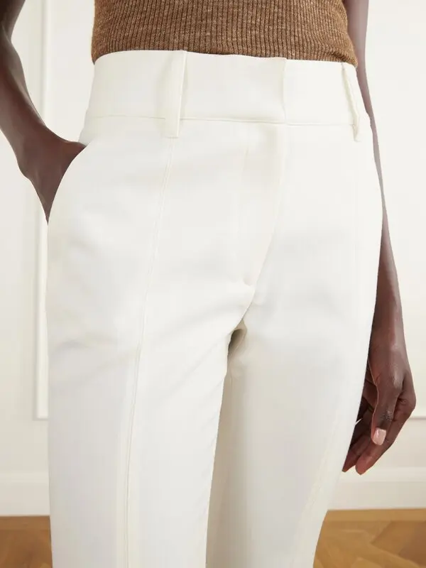 Gabriela Hearst Rhein Paneled Cotton And Linen-blend Woven Flared Pants