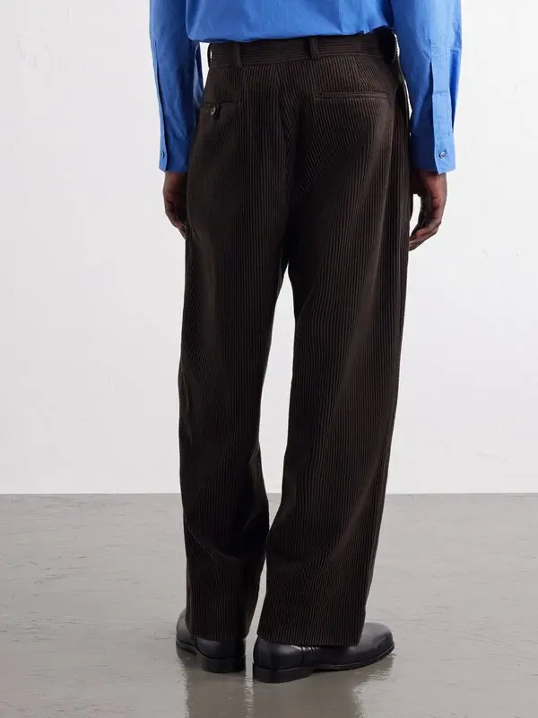 A.PRESSE Straight-leg Wool And Cotton-blend Corduroy Trousers