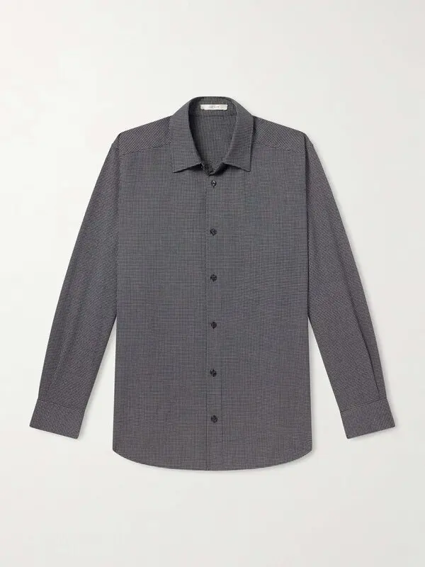 THE ROW Victor Checked Wool-poplin Shirt