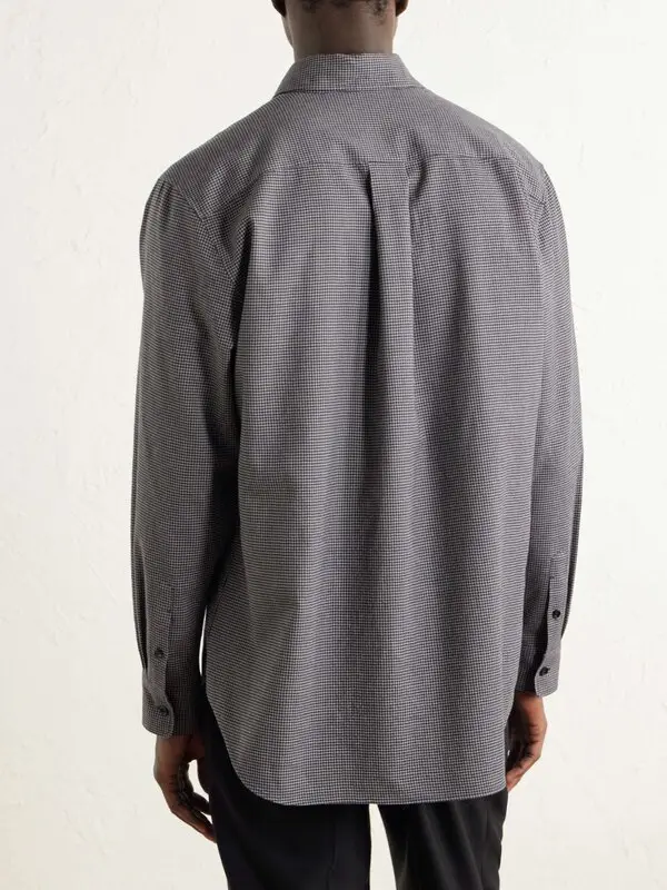 THE ROW Victor Checked Wool-poplin Shirt
