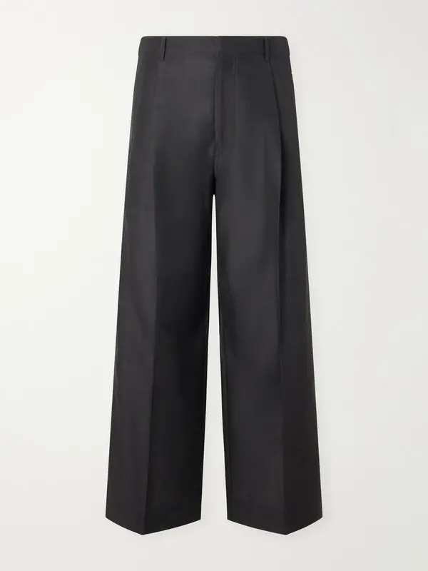 LEMAIRE Wide-leg Pleated Wool-blend Twill Trousers
