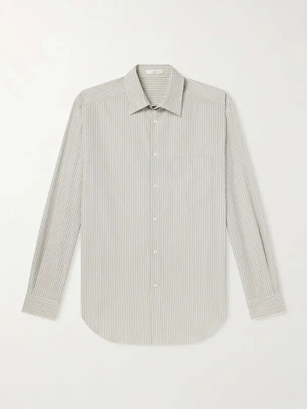 THE ROW Uday Striped Cotton-poplin Shirt