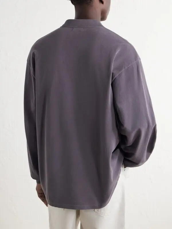 John Elliott Oversized Cotton-piqué Polo Shirt - Gray