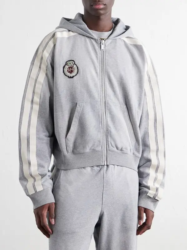 424 Logo-appliquéd Distressed Cotton-jersey Hoodie