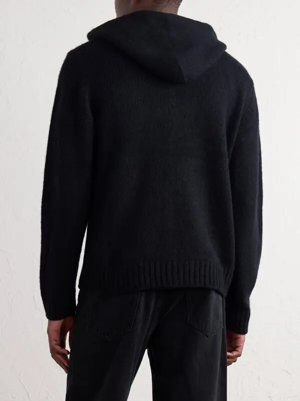 JAMES PERSE Ribbed Cashmere Zip-up Hoodie