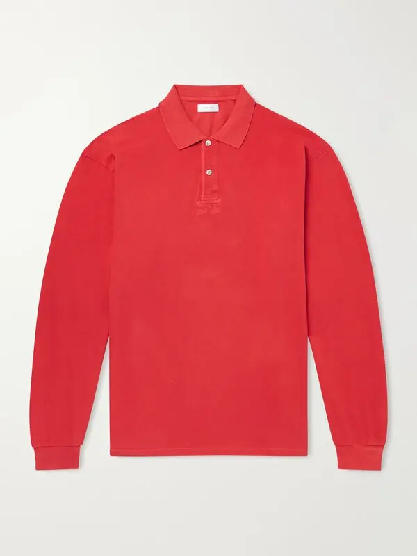 John Elliott Oversized Cotton-piqué Polo Shirt - Red