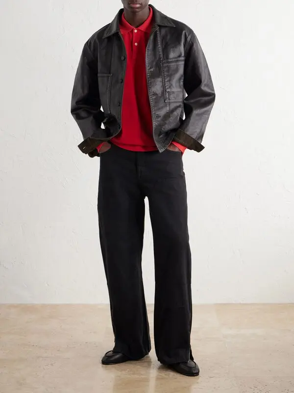John Elliott Oversized Cotton-piqué Polo Shirt - Red