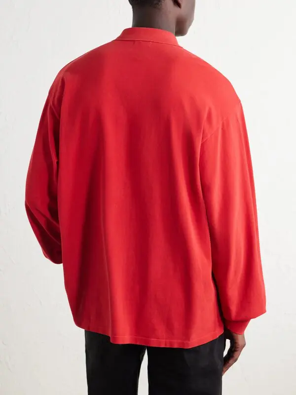 John Elliott Oversized Cotton-piqué Polo Shirt - Red