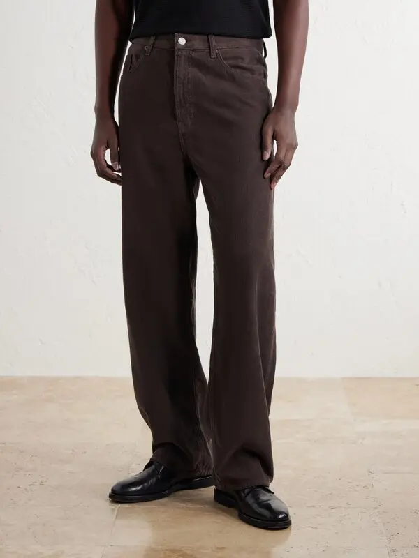 FRAME The Baggy Straight-leg Cotton-corduroy Jeans - Brown