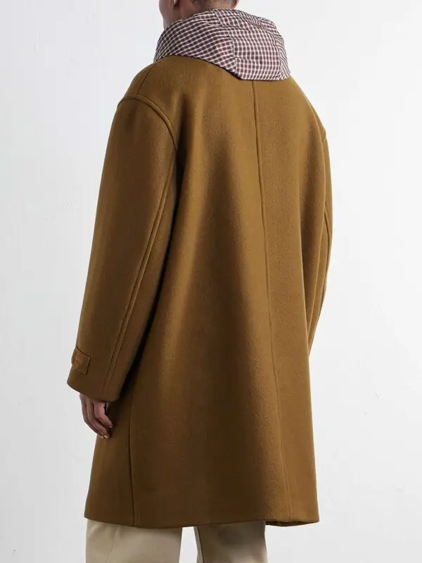 Loewe Double-breasted Hooded Wool-blend Felt Coat