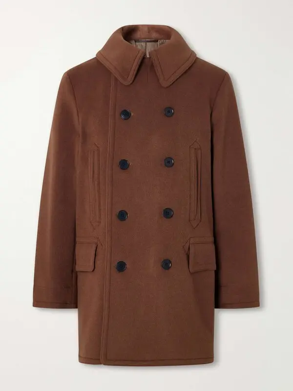 KAPTAIN SUNSHINE Double-breasted Brushed Wool-felt Coat