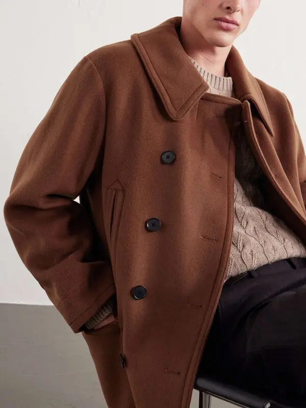 KAPTAIN SUNSHINE Double-breasted Brushed Wool-felt Coat