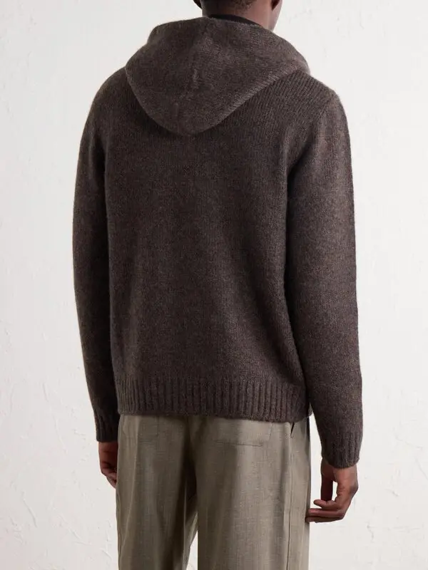 JAMES PERSE Ribbed Cashmere Zip-up Hoodie