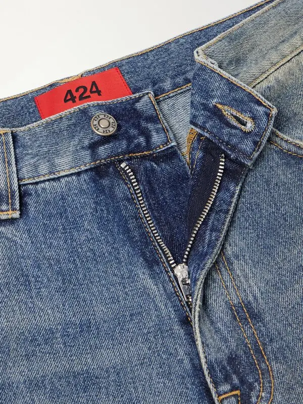 424 Loose Straight-leg Distressed Jeans