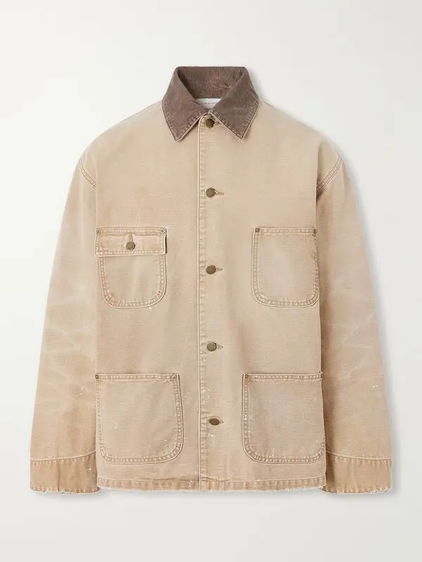 John Elliott Desert Snow Distressed Denim Jacket - Brown