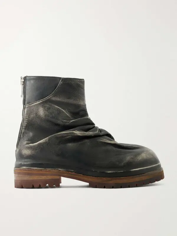 424 Marathon Distressed Leather Biker Boots
