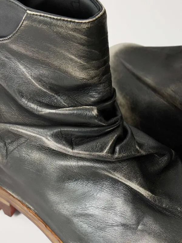 424 Marathon Distressed Leather Biker Boots