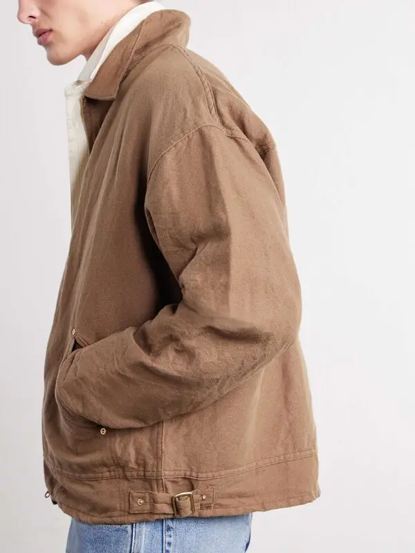 KAPTAIN SUNSHINE Crinkled Wool And Hemp-blend Canvas Bomber Jacket