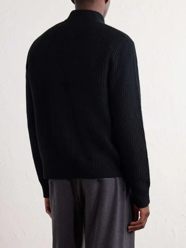 JAMES PERSE Ribbed Cashmere Polo Sweater