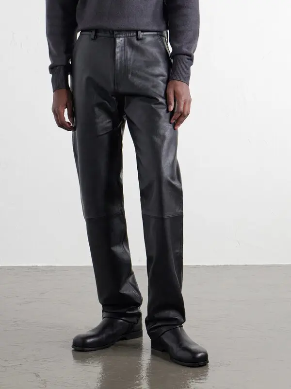 424 Straight-leg Panelled Leather Trousers