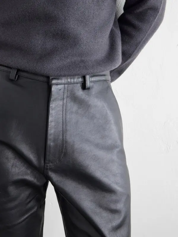 424 Straight-leg Panelled Leather Trousers