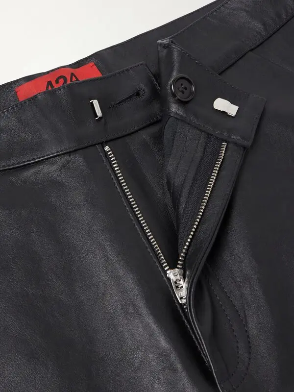 424 Straight-leg Panelled Leather Trousers