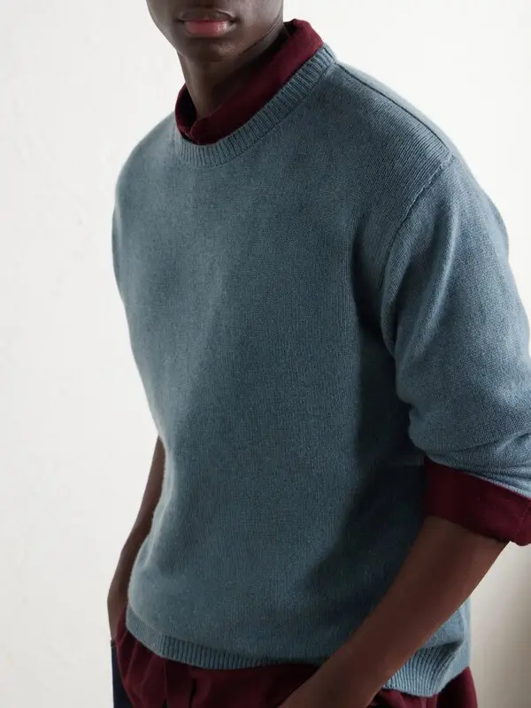THE ELDER STATESMAN Statesman Cashmere Sweater - Blue