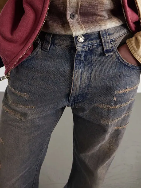 424 Loose Straight-leg Distressed Jeans