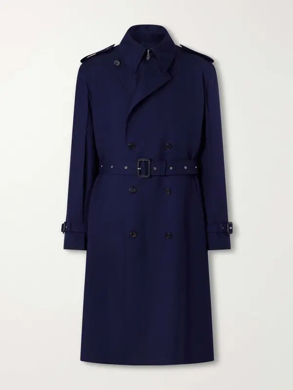 Celine Mayfair Double-breasted Belted Wool-gabardine Trench Coat