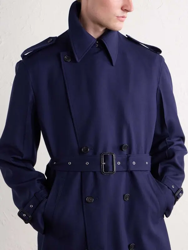 Celine Mayfair Double-breasted Belted Wool-gabardine Trench Coat