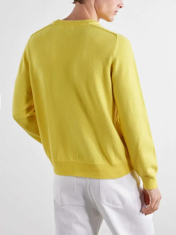 Celine Triomphe-embroidered Wool And Cashmere-blend Sweater