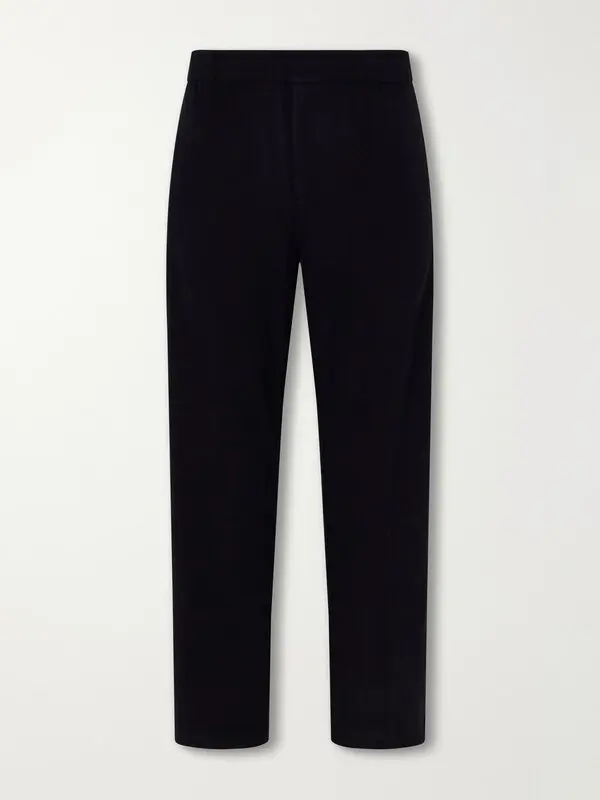 JAMES PERSE Straight-leg Cotton-blend Felt Suit Trousers - Black